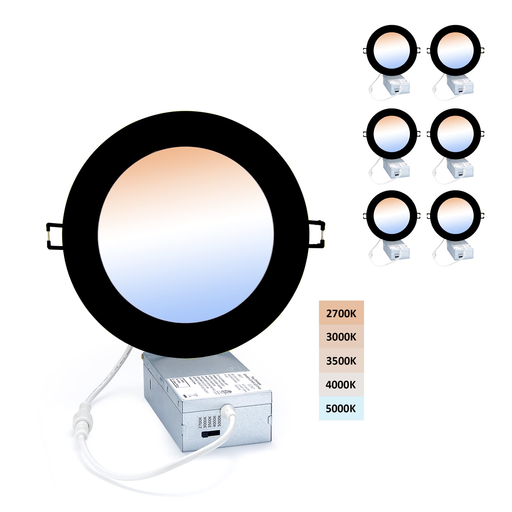 POPANU LED-Canless Downlight Recessed Lighting 6-inch Ultra-Thin 5 CCT ...