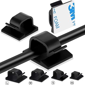 Self Adhesive Cable Management Clips, 60pcs Adhesive Cable Clips Wire ...