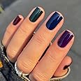 Amazon.com: 24 Pcs Maillard Color Press on Nails Short Square - YEFIUO ...