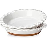 Amazon.com: Coloch 2 Pack Ceramic Pie Plate for Baking with Fluted Rim ...