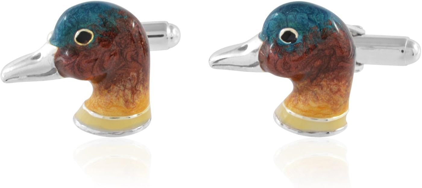 Amazon.com: Hand Painted Sterling Silver Duck Cufflinks: Jewelry