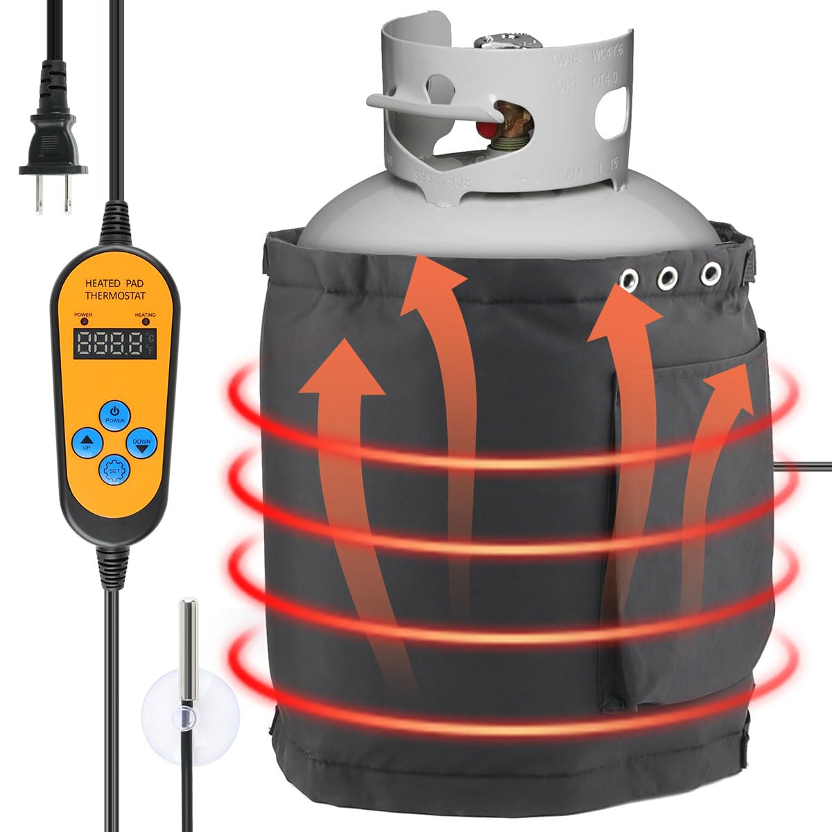 Propane Tank Heater Blanket 20 lb Gas Cylinder Heater - Temperature ...