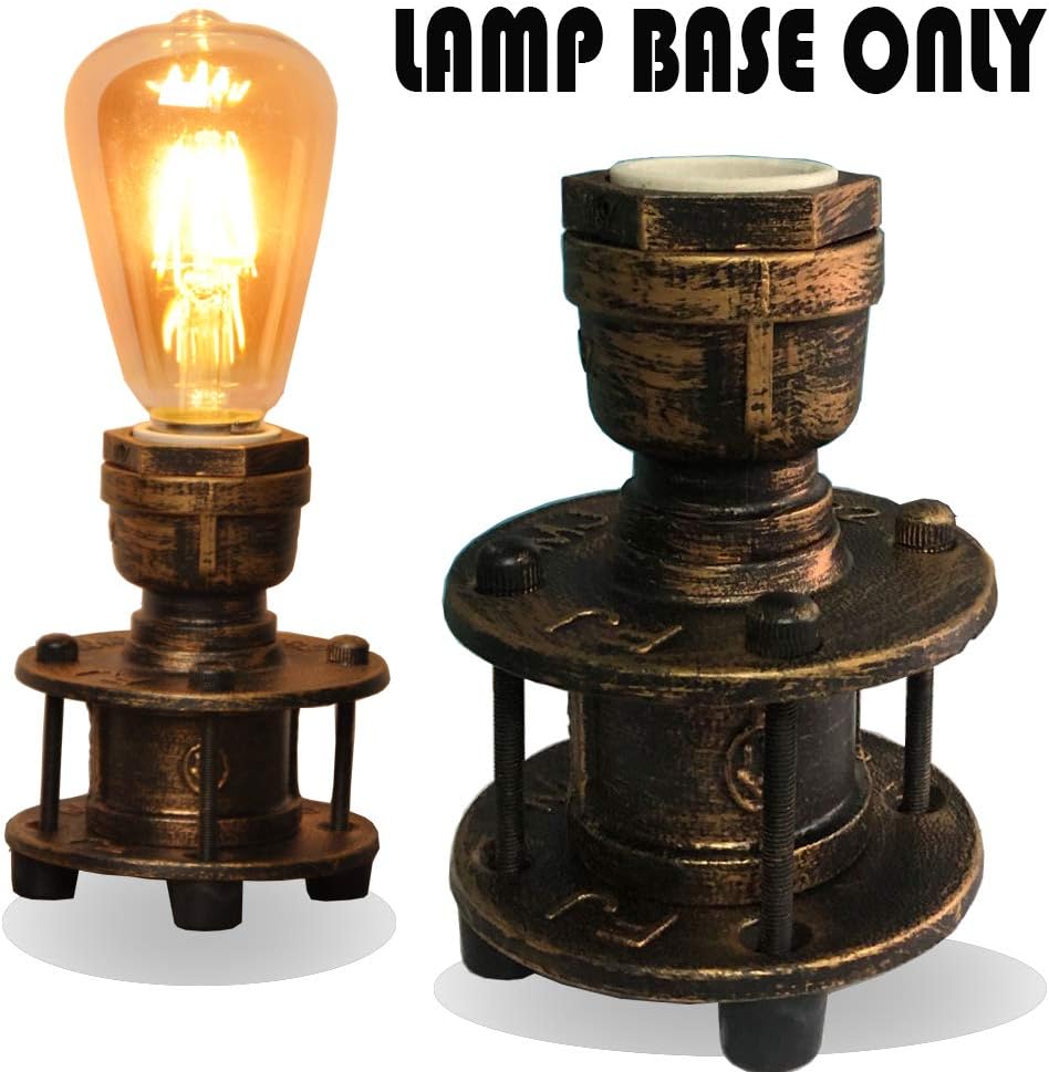 JUNOLUX Vintage and Industrial Desktop Lamp Base, Steampunk Table Lamp ...