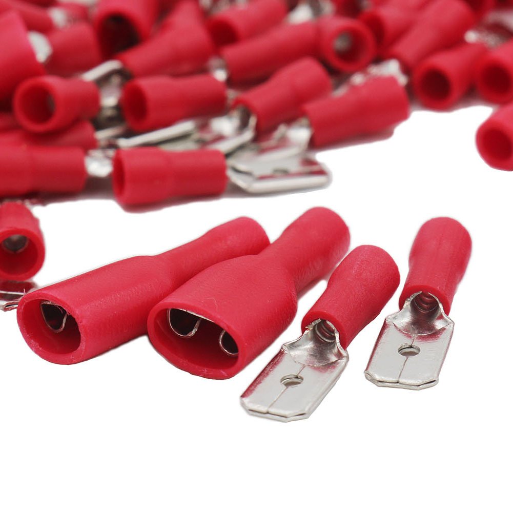 Mua Zeyang 100pcs Flat Terminals Insulated Crimp Terminals 16-14AWG 6.3mm Spade Terminals for ...