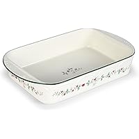 Amazon.com: Pfaltzgraff Winterberry Rectangular Baker, 13 Inch, White: Home & Kitchen