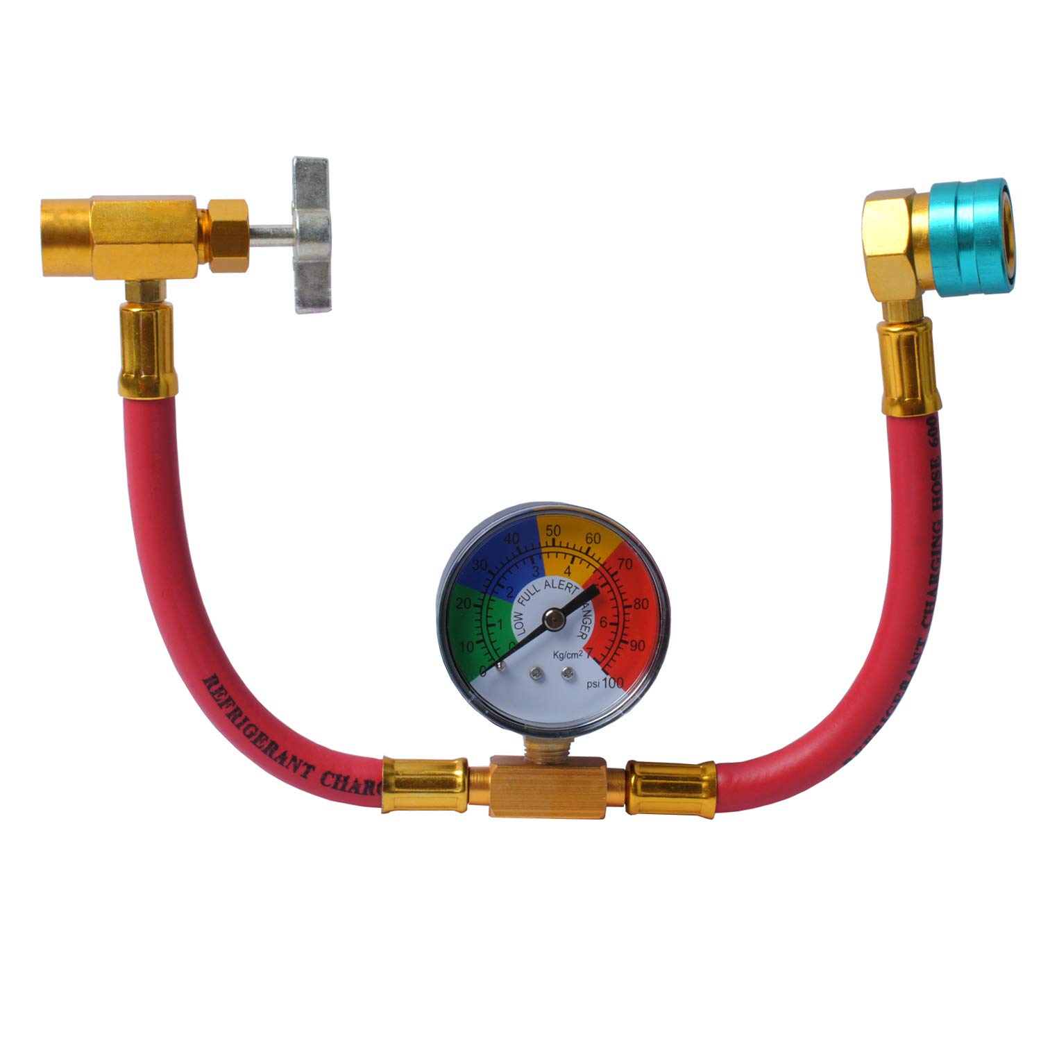 R1234YF U-Charge Hose with Gauge Set, 1234yf Recharge Kit with 1/2 LH ...