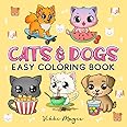 Amazon.com: Cats & Dogs Coloring Book: Bold and Simple Designs for ...