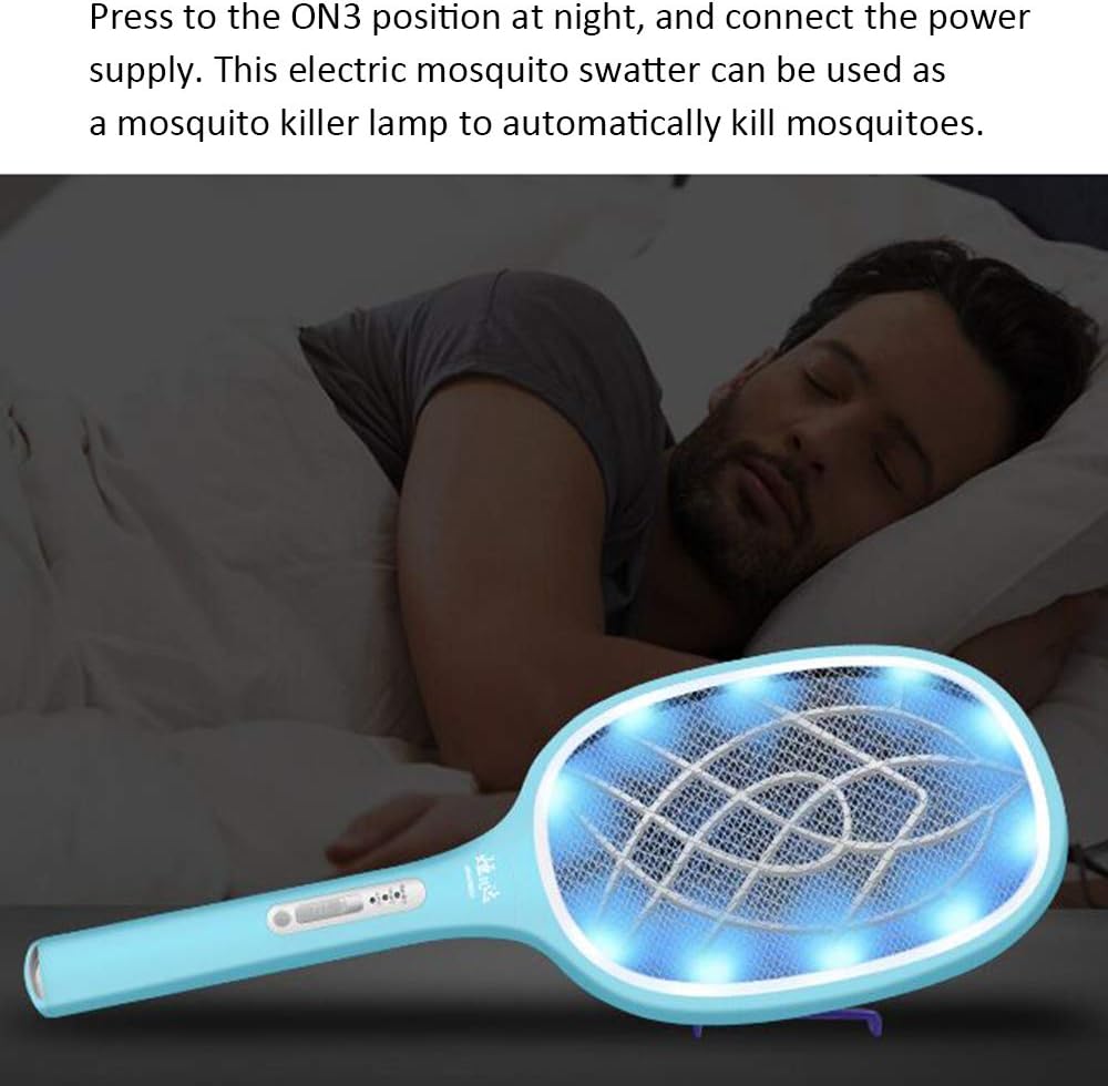 Electric Mosquito Racket 2800 mA USB Mosquito Repellent LED Insect Fly ...
