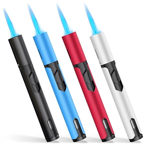 Torch Lighters, 4 Pack, Butane Lighters, Adjustable Flame Windproof ...