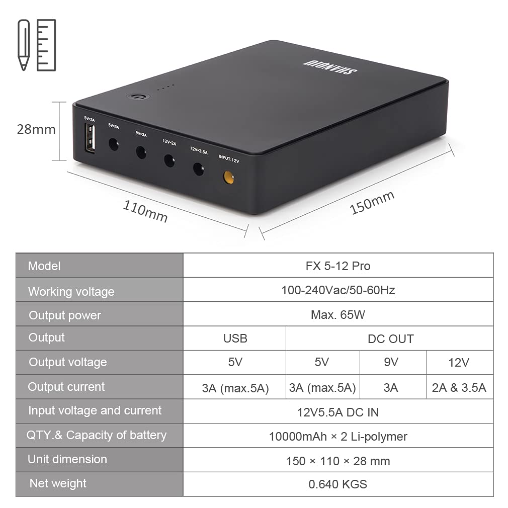 Mua Shanqiu Mini UPS Battery Backup Uninterruptible Power Supply for ...