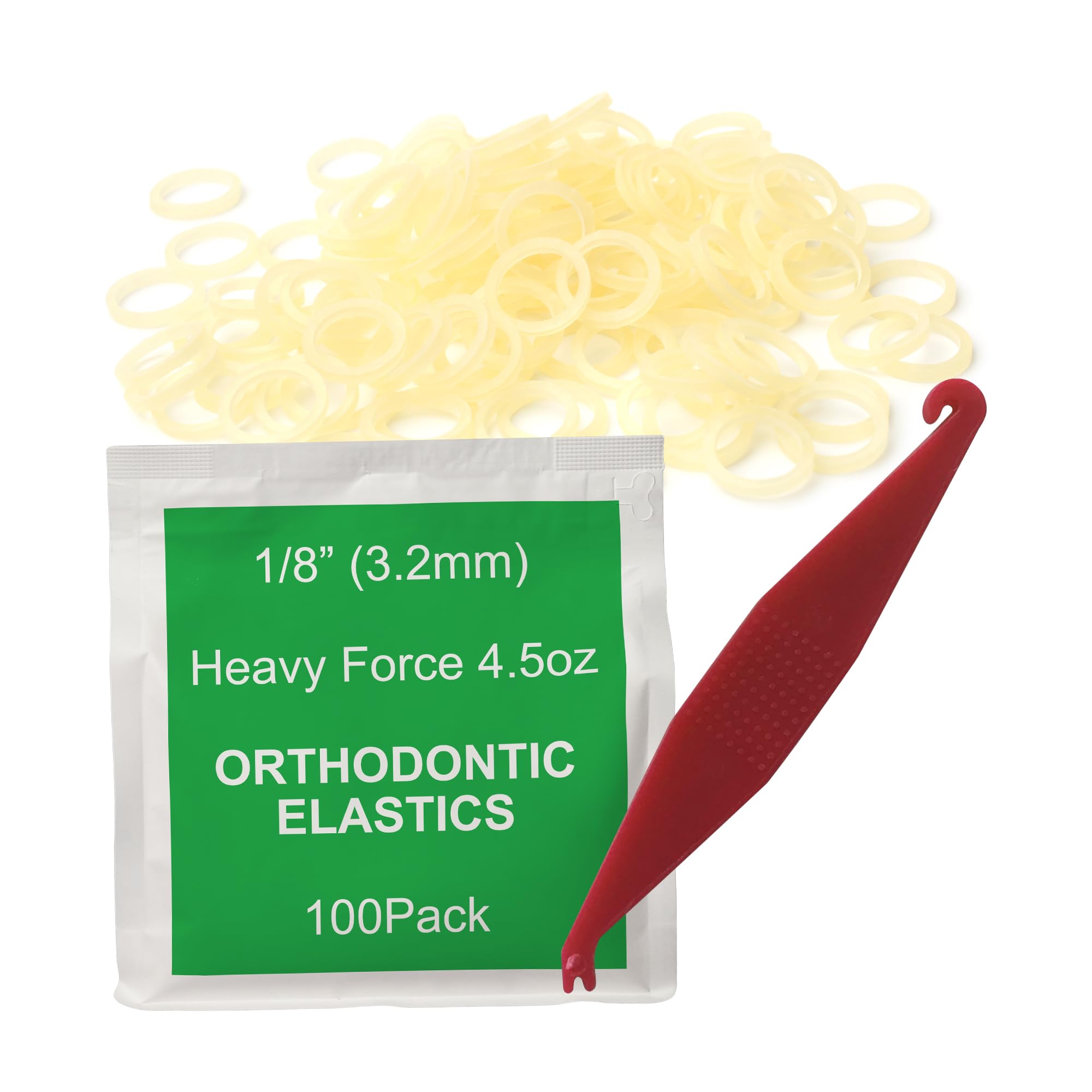 Mua 100 Pcs Natural Orthodontic Elastic Dental Rubber Bands for Braces, 4.5 Ounce Heavy ...