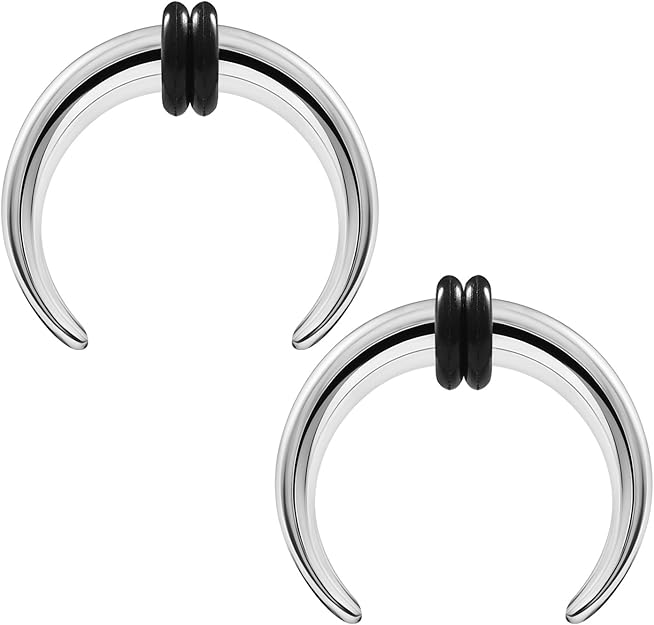 Amazon.com: BIG GAUGES Pair of Stainless Steel 10g Gauge 2.5mm 3/8 ...