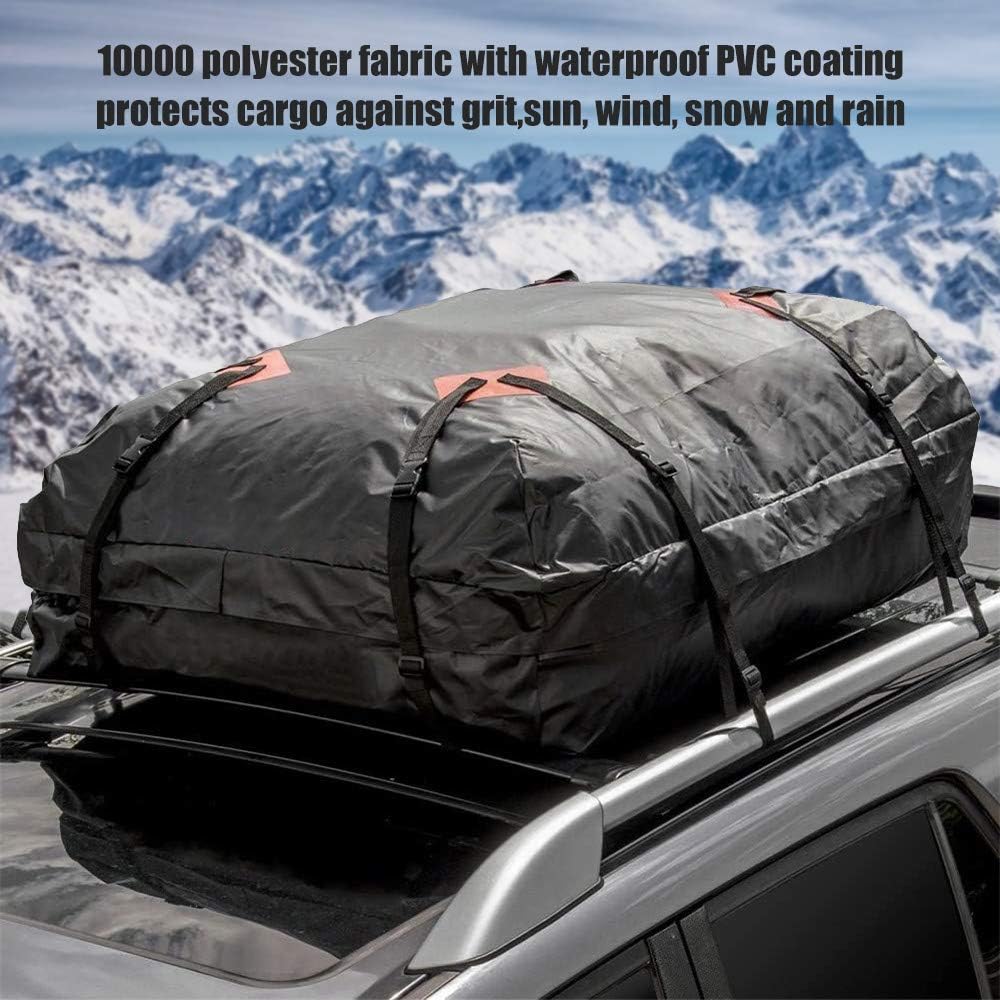 InLoveArts Waterproof Car Roof Bag, 443 Litres Cargo Top Carrier, 47 ...