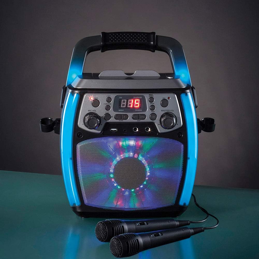 Daewoo Bluetooth Portable Karaoke Machine with 2 Wired Microphones, LCD ...