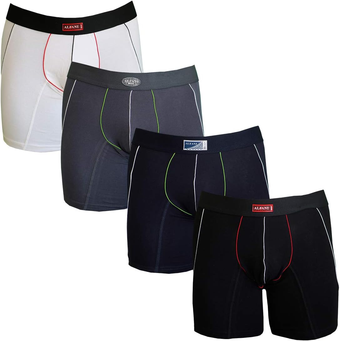 Alfani - Paquete de 4 Boxers Largos Deportivos para Hombre Algodon ...