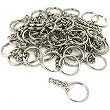 Amazon.com : Metal Split Keychain Ring Parts - 50 Key Chains With 25mm Open Jump Ring and ...