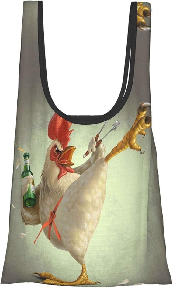 Funny Chicken Tote Bag Folding Eco Bag Convenience Shopping Bag ...