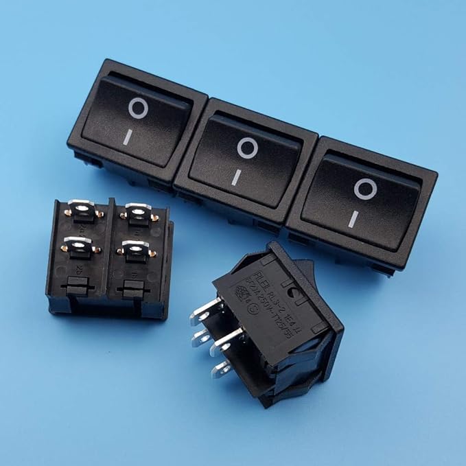 10Pcs RLEIL RL3-2 4Pin ON-Off 2Position DPST Maintained Mini Rocker ...