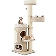 Amazon.com : Tangkula Cat Tree Tower, 61 Inch Multi-Level Tall Cat Tower with 2-Story Cat Condo ...