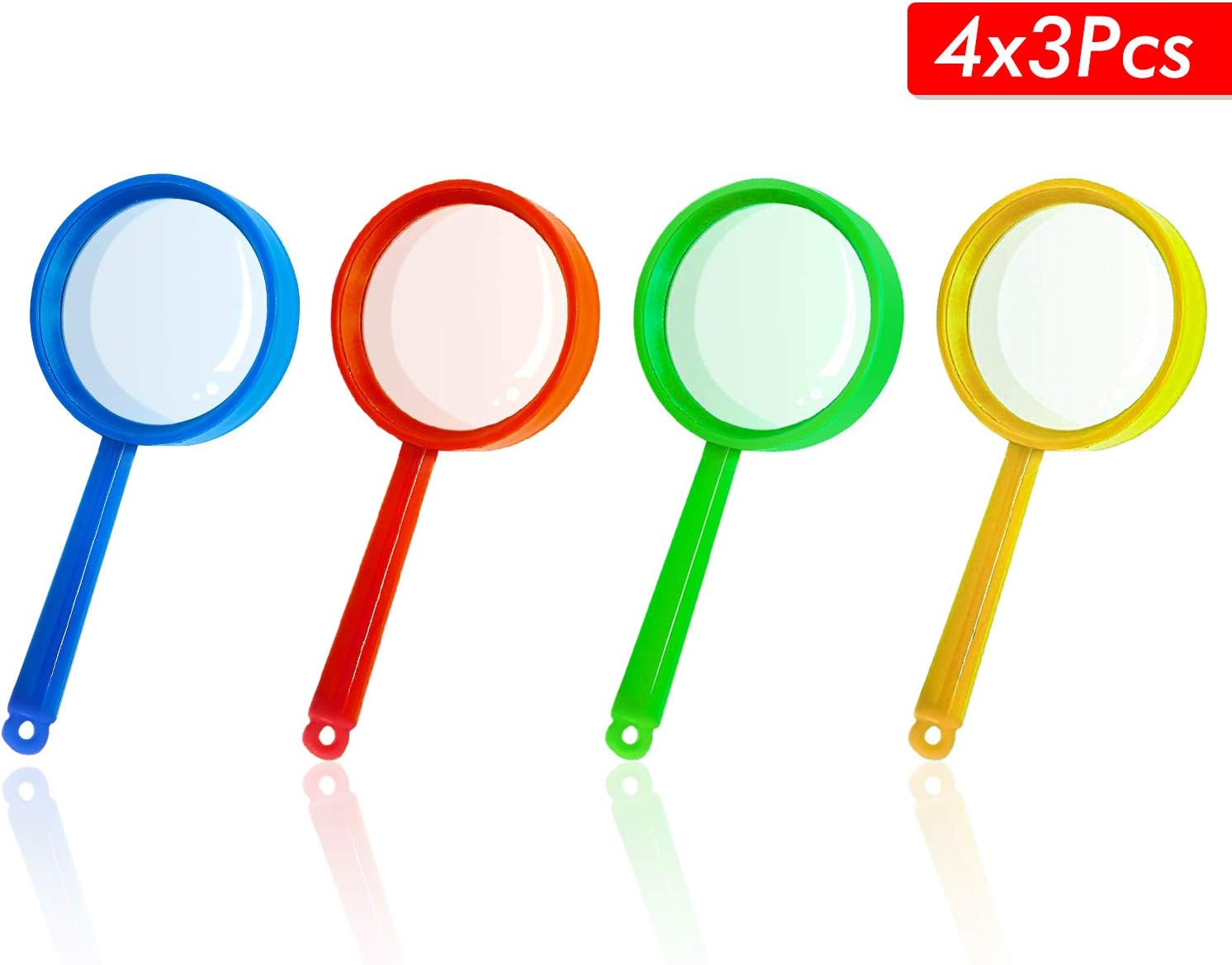 12 Pcs Kids Magnifying Glass Plastic Colorful Magnifying Glasses for ...