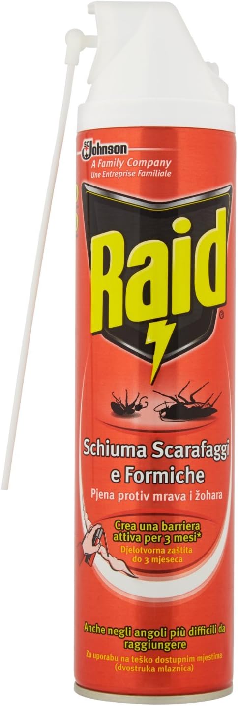 Raid cucarachas y hormigas Espuma Activa Spray – 2 unidades de 400 ml ...