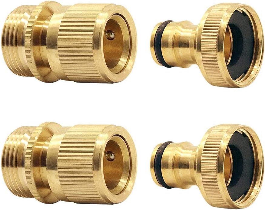 Garden Hose Tap Connector – Brass No-Leak Connector Fitting, 3/4 inch ...