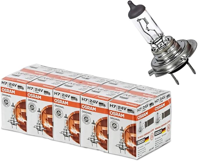 10 x Osram H7 Lampe 24V 70W E1 Made in Germany 24 Volt 70 Watt 64215 H7 ...