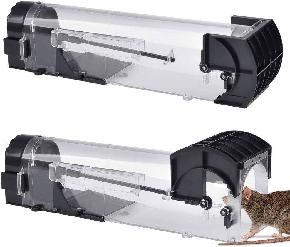 QLOUNI Humane Mouse Trap, Rat and Mice Trap, Rodent Trap No Kill Alive ...