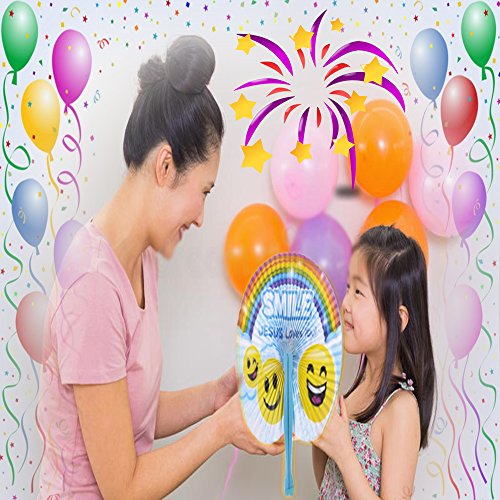 Bargain World 10" Emoticon Folding Fans [12-Pack] | Fun & Exciting Hand ...