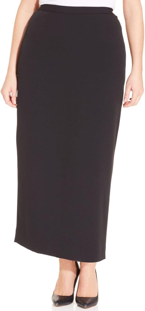 Kasper Women's Plus Size Solid Column Skirt at Amazon Women’s Clothing ...