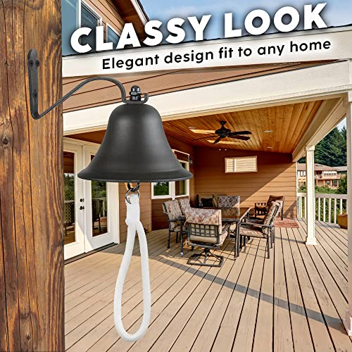 Upstreet Outdoor Bell & Indoor Dinner Bell/Made of Black Large Bell ...