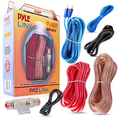 Car Audio Cable Wiring Kit - 20ft 8 Gauge Powered 1200 Watt Complete ...