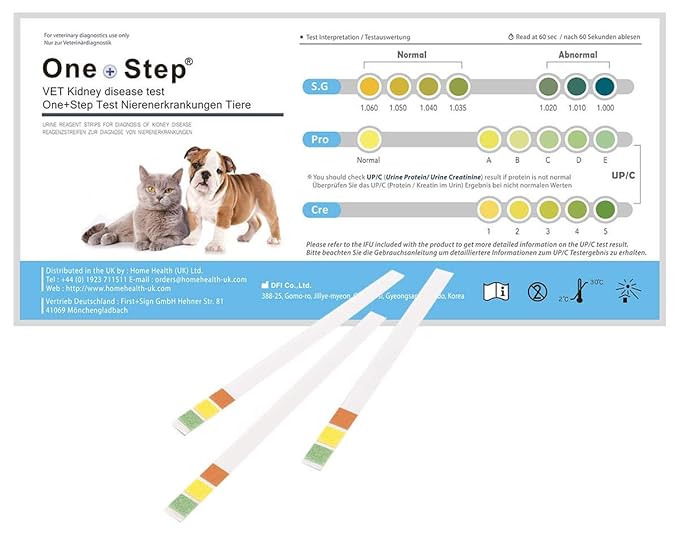 One Step Pet Vet Kidney Disease Urine Test Strips - Cats - Dogs (5 Test ...