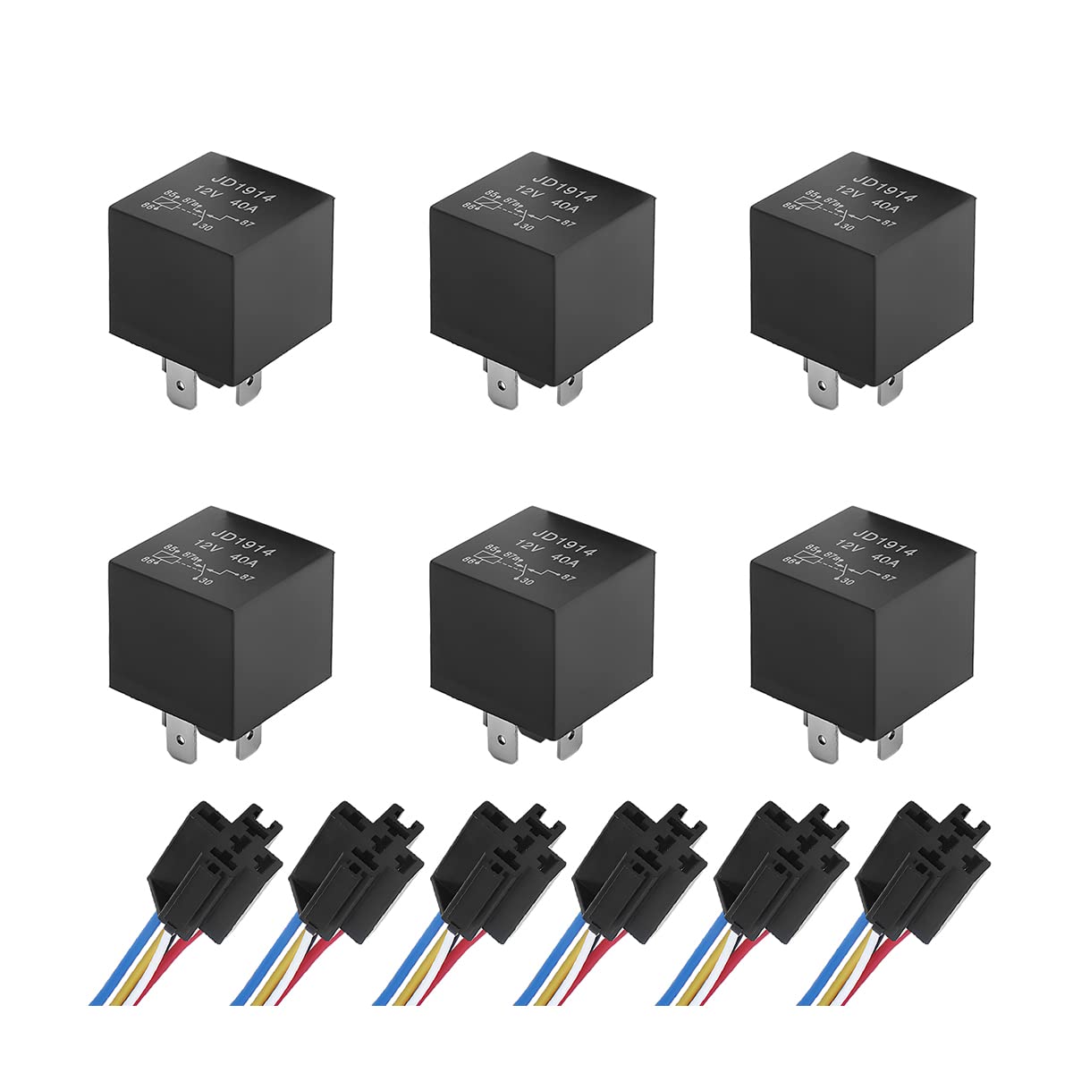 Mua 6 Pcs 5-Pin 12V Relay Kit, 40 AMP Waterproof Relay and Harness Set ...