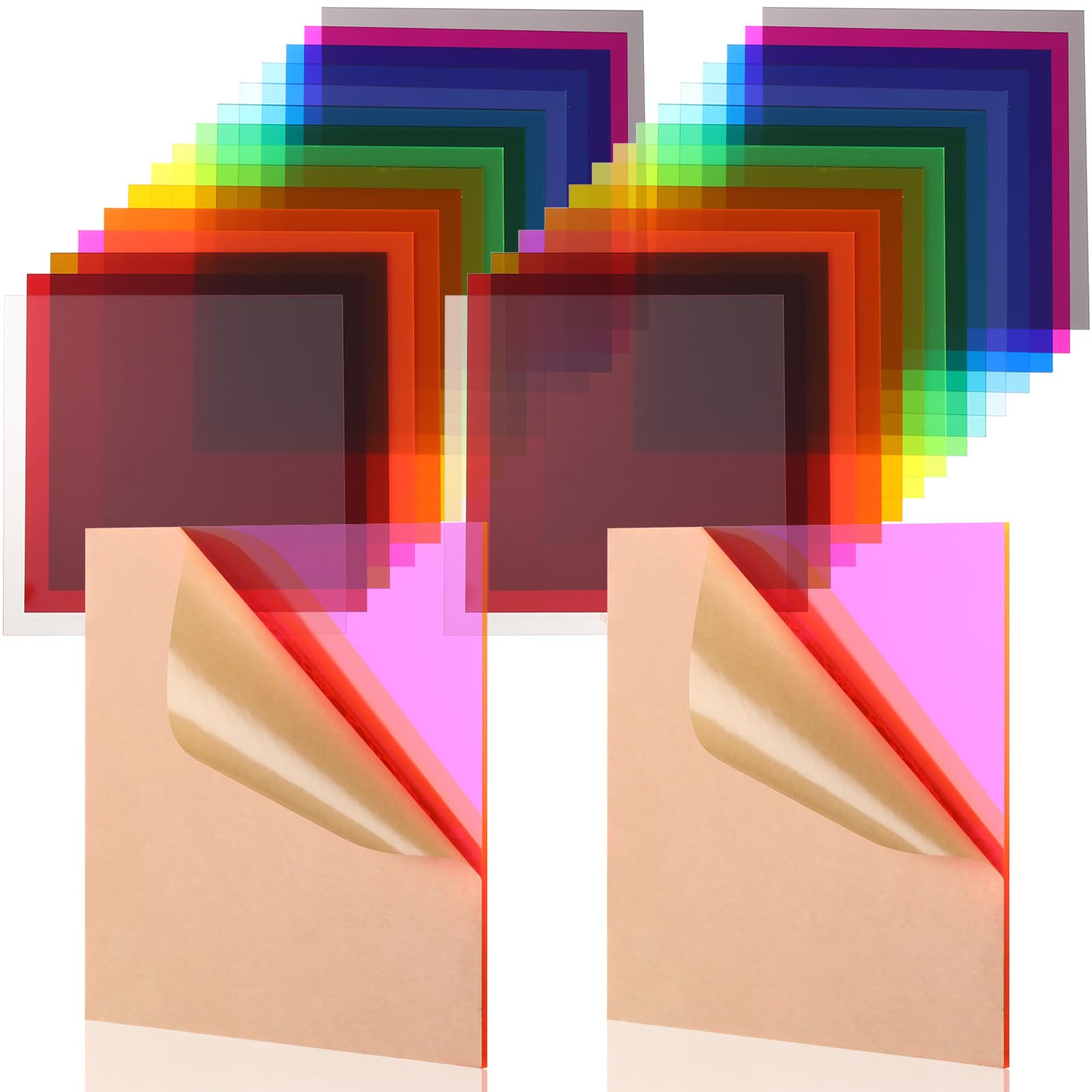 Geetery 30 Pcs Colored Acrylic Sheets, 6 x 6 x 1/8 Inch Thick ...