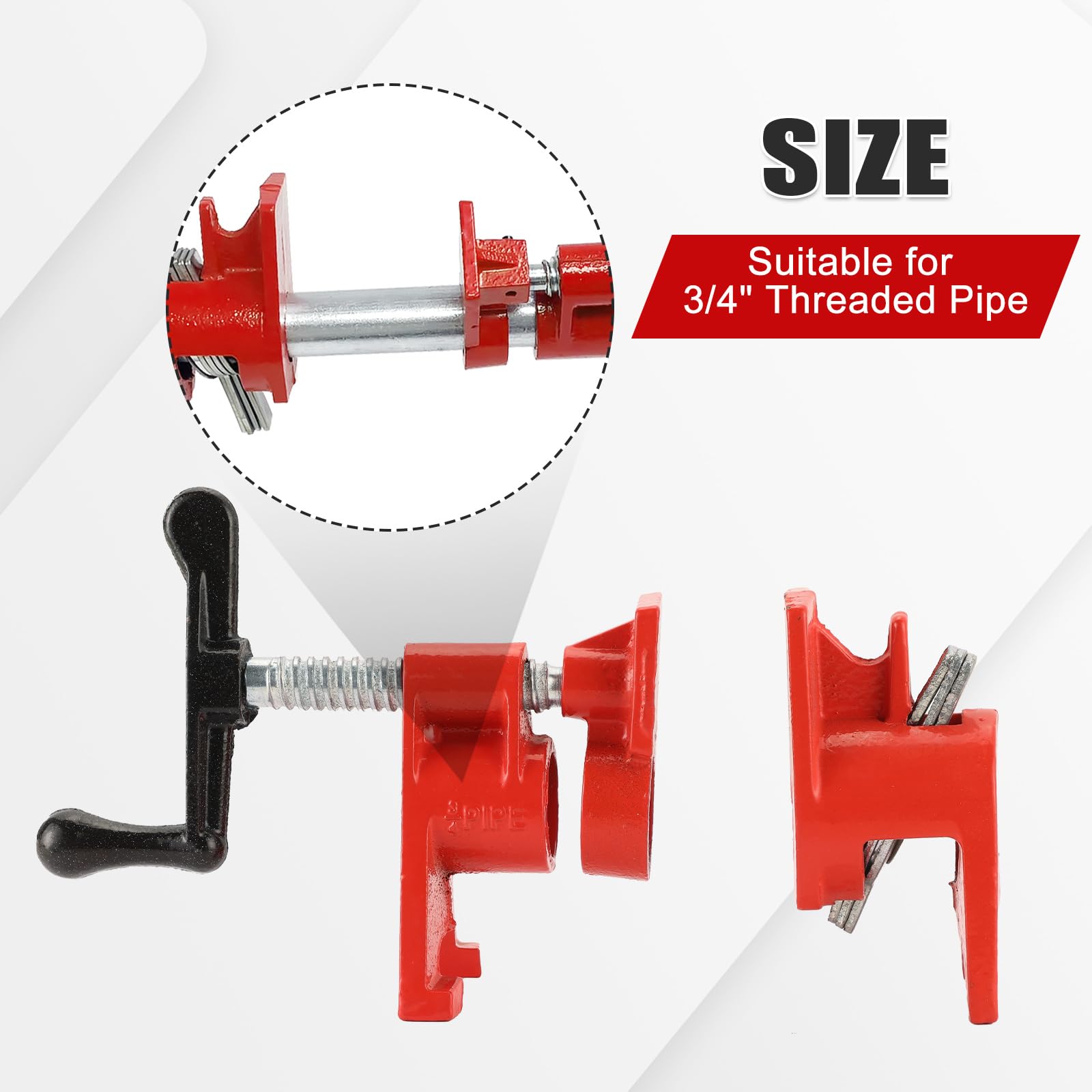 Mua FLKQC 3/4" Wood Gluing Pipe Clamp Set with Unique Foot Design Red ...