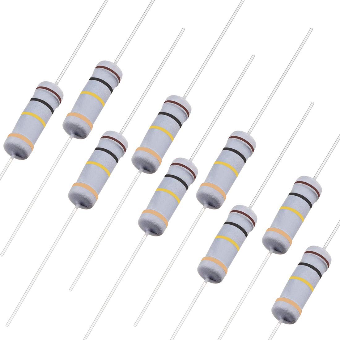uxcell 50Pcs 100K Ohm Resistor, 3W 5% Tolerance Carbon Film Resistors ...
