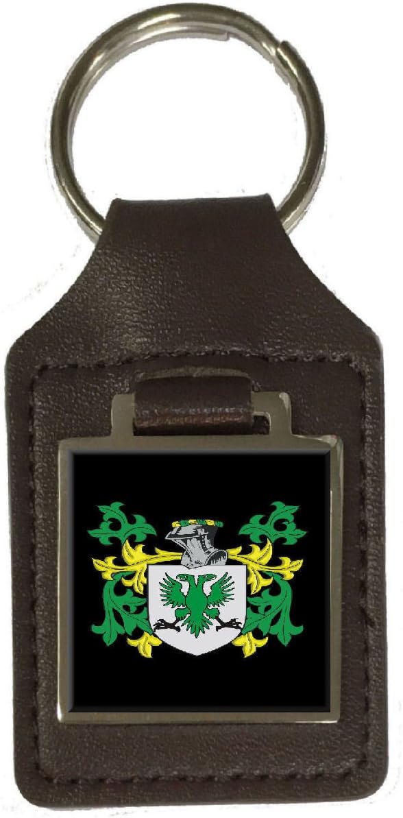 Boswell Family Crest Surname Coat of Arms Brown Leather Keyring ...