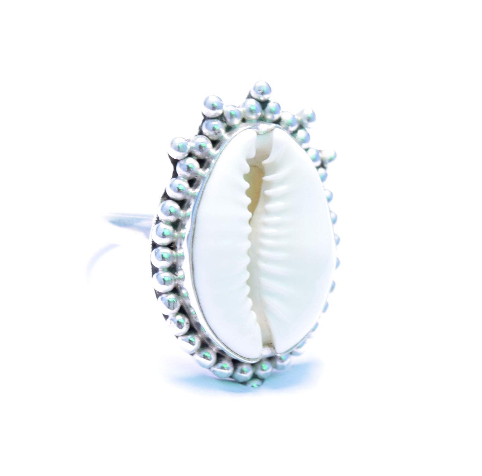 Cowrie Shell Ring Beach Shell Ring 925 Sterling Silver Adjustable Ring ...