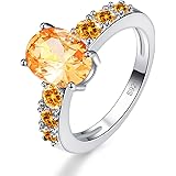 Psiroy 925 Sterling Silver Created Blue Topaz Filled 5 Stone Engagement ...