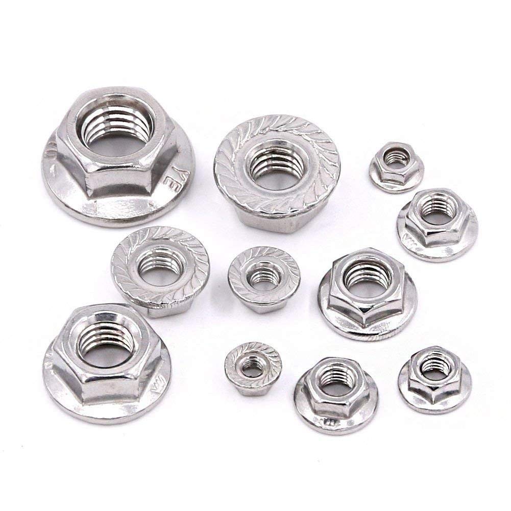 Juego de Tuercas de Brida de 140 Piezas Tuercas hexagonales de Acero Inoxidable 304 con Rosca ...