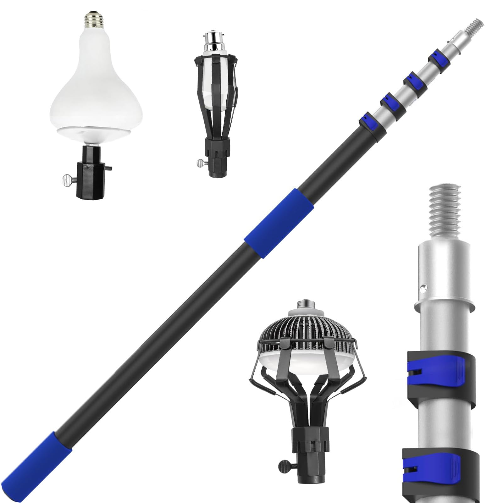 Karveden 28FT Reach Light Bulb Changer for High Ceilings with Pole, 5 ...