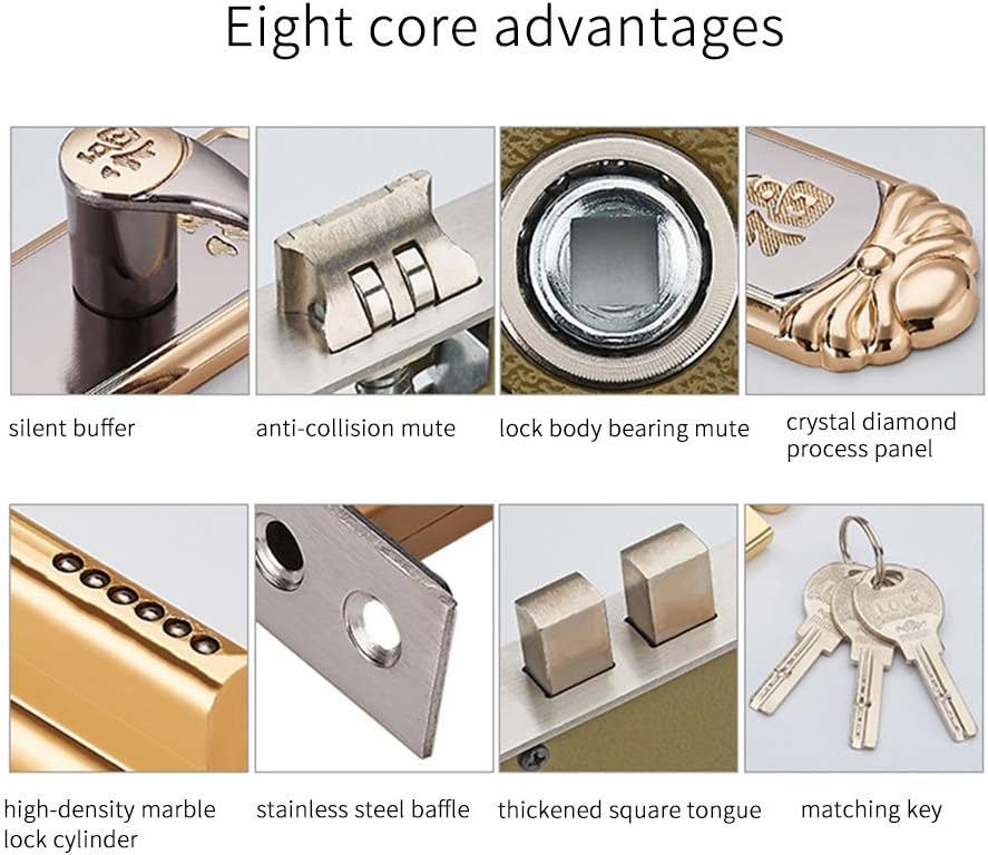 Internal Door Handle Lock Set, Zinc Alloy Indoor Lever Lock Door ...