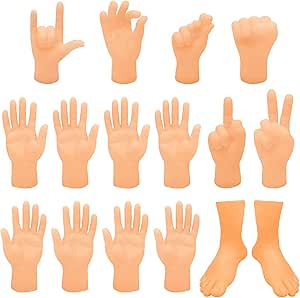 Amazon.com: 16 Pcs Tiny Finger Hands Mini Rubber Finger Puppets ...