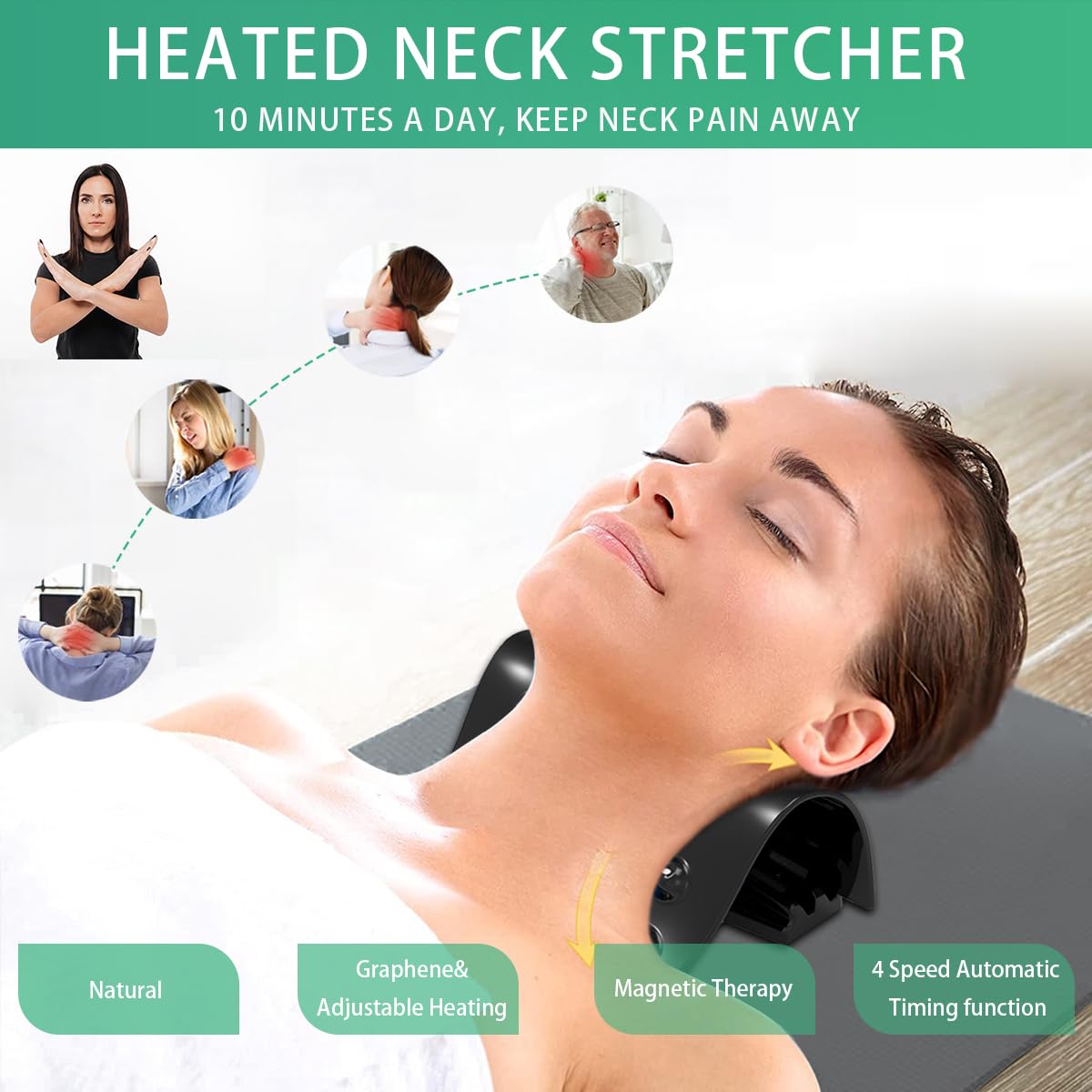 Mua GearMucho Heated Neck Stretcher for Pain Relief, Instant Heating ...