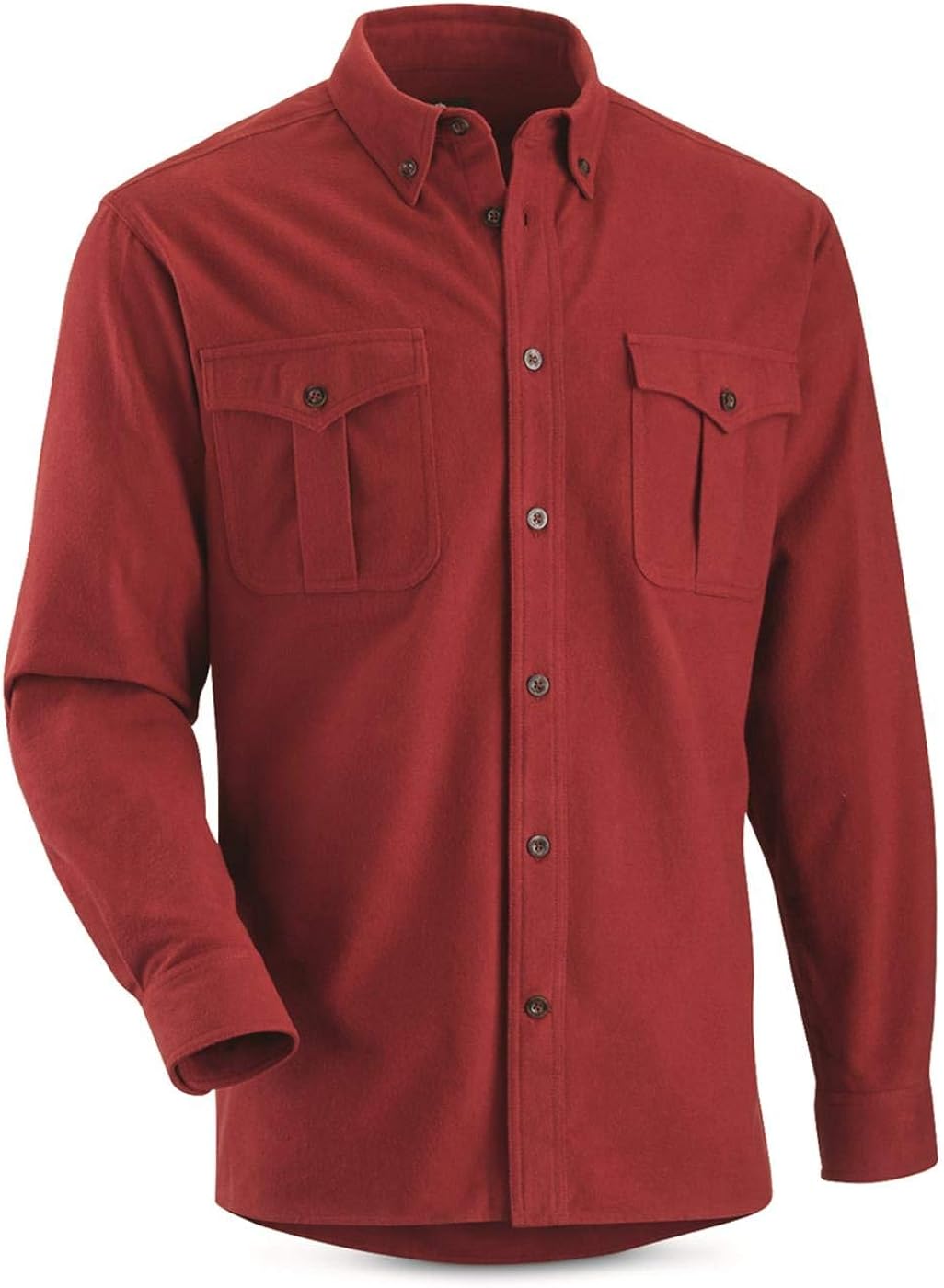 Guide Gear Men's Button Up Shirt Long Sleeve Chamois Cotton for Work Or ...