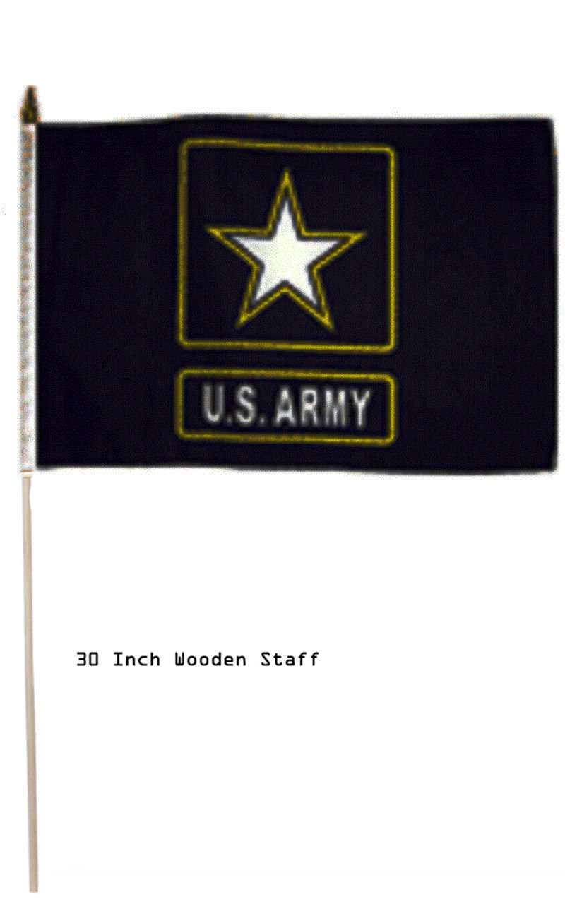 Amazon.com : 12x18 12"x18" U.S. Army Star Logo Emblem Stick Flag 30 ...