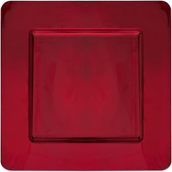 Smarty Had A Party Red Square Plastic Plates Dinnerware, 45% OFF