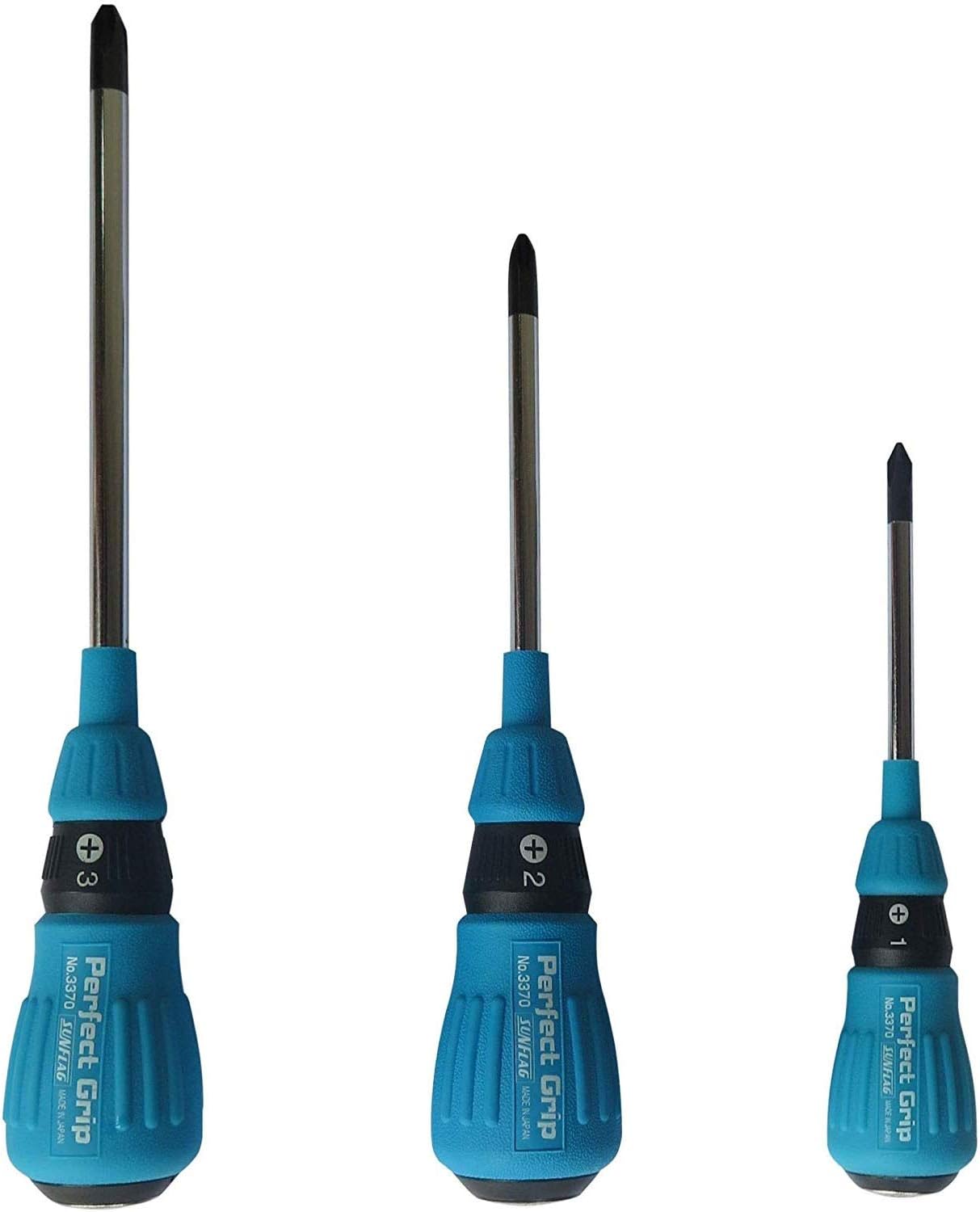 Sunflag +1 +2 +3 JIS Screwdrivers | Made in Japan (Perfect Grip) – BigaMart
