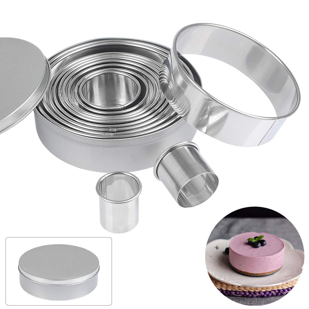 12PCS Stainless Steel Round Cookie Cutter Set WOWOSS 2.5, 3.5, 4, 5, 6 ...